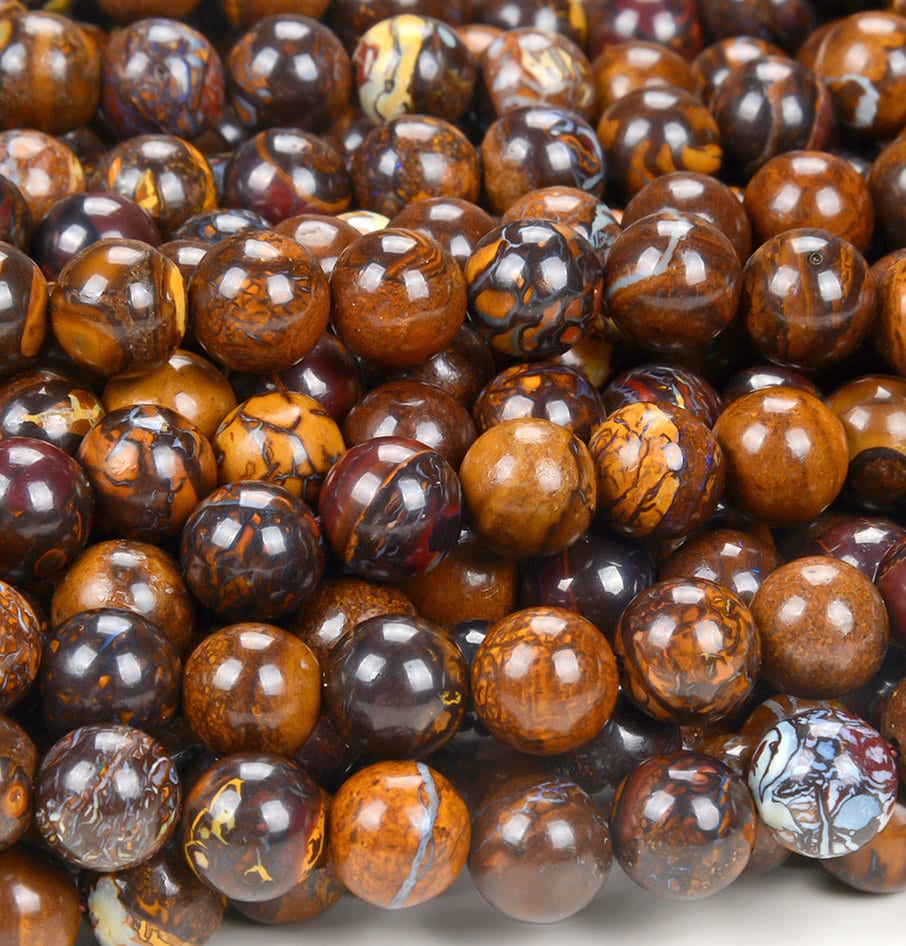 Natural Australian Yowah Matrix Opal Gemstone Grade AAA Round 4MM 5MM ...