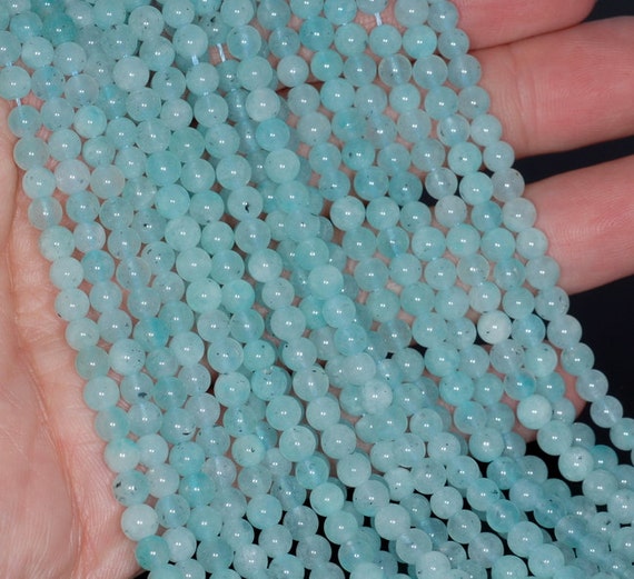 5-6mm Aqua Amazonite Gemstone Light Aqua Blue Grade AA Round - Etsy