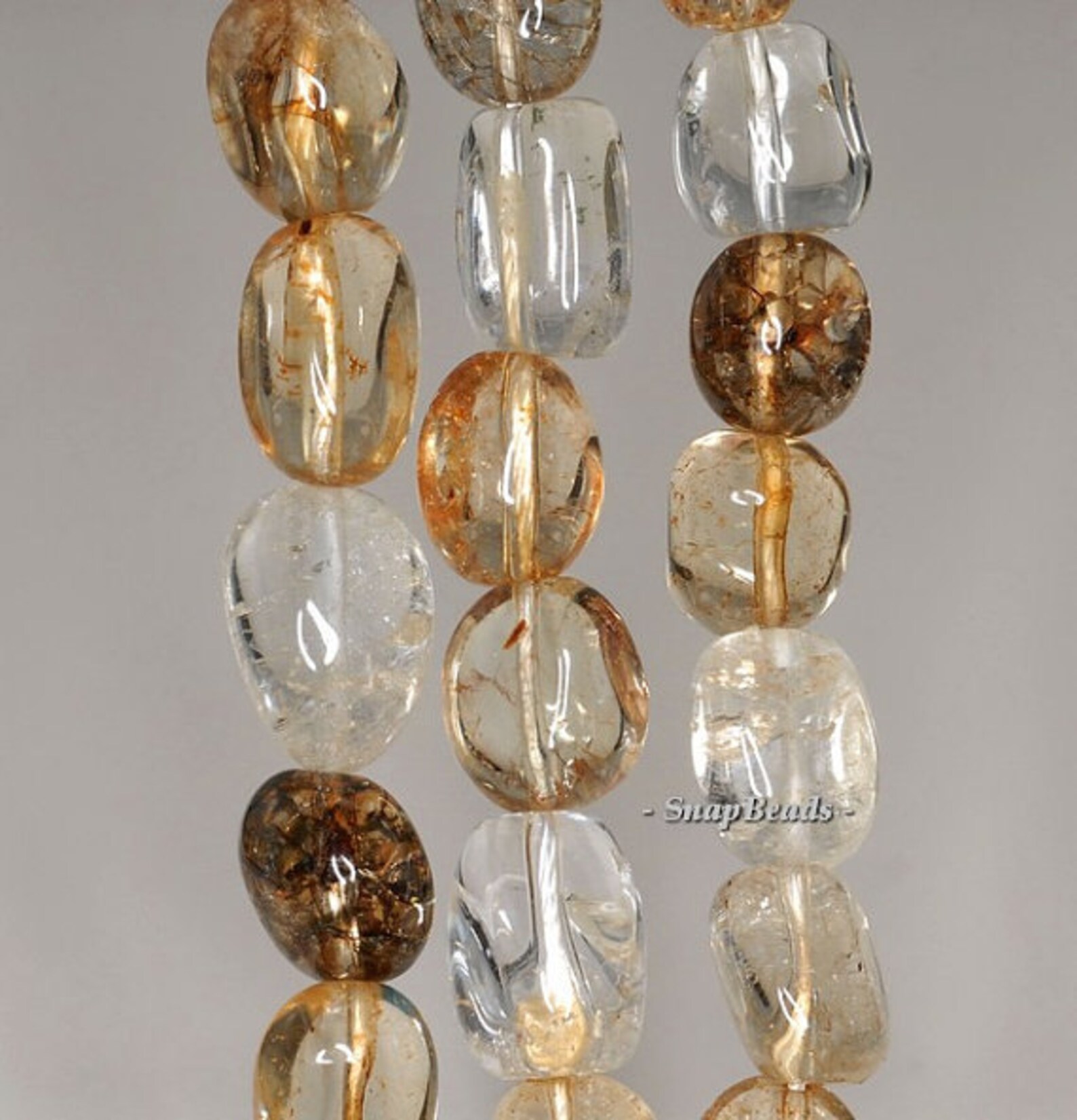 17x11mm Smoky Rock Crystal Quartz Gemstone Inclusions Nugget Loose ...