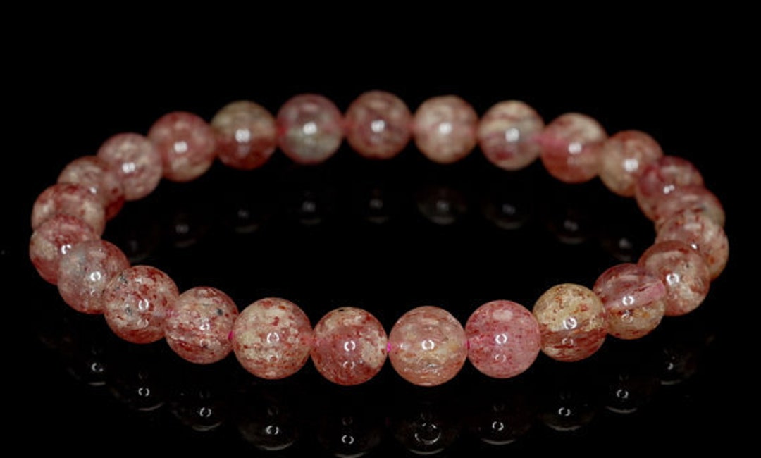 7mm Red Strawberry Lepidocrocite Quartz Gemstone AAA Round Loose Beads ...