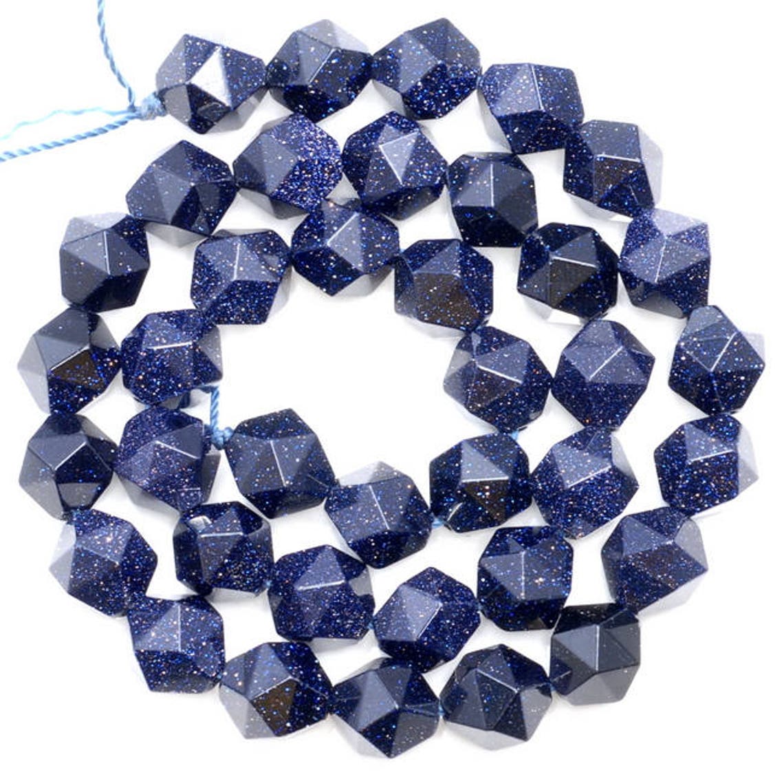 8MM Blue Sandstone Beads Star Cut Faceted Grade AAA Genuine Natural ...