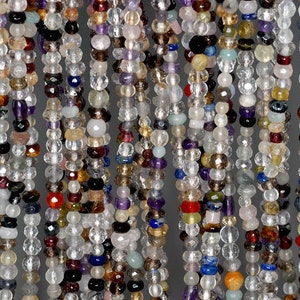 4x3-4x5mm Gala Mix Quartz Gemstone Smooth Faceted Rondelle Loose Beads ...