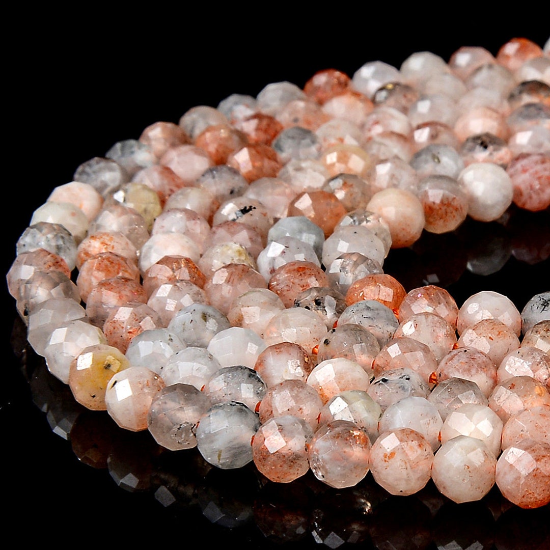 Natural Arusha Rainbow Lattice Sunstone Gemstone Grade AA Micro Faceted ...