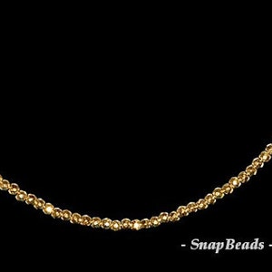 2mm Gold Hematite Gemstone Gold Faceted Round 2mm Loose Beads 15.5 Inch ...