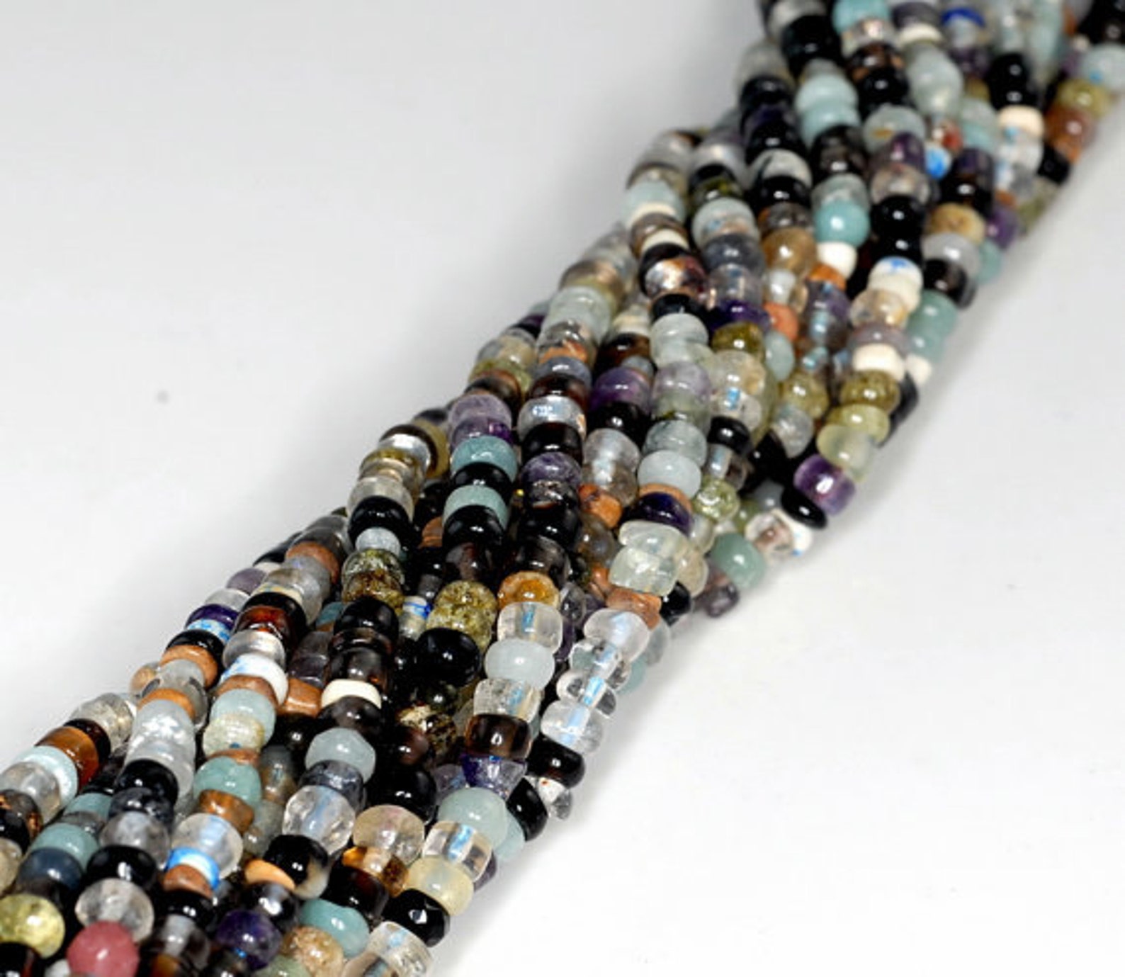 4x2mm Gala Mix Quartz Gemstone Assorted Gems Rondelle Loose Beads 15.5 ...