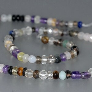 4x3-4x5mm Gala Mix Quartz Gemstone Smooth Faceted Rondelle Loose Beads ...