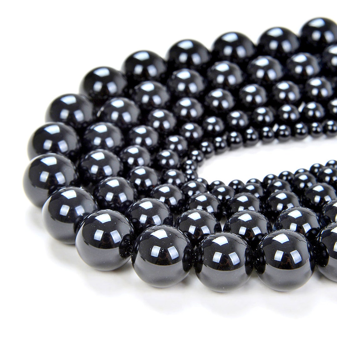 6mm Noir Black Onyx Gemstone Grade AAA Black Round Loose Beads 14.5 ...