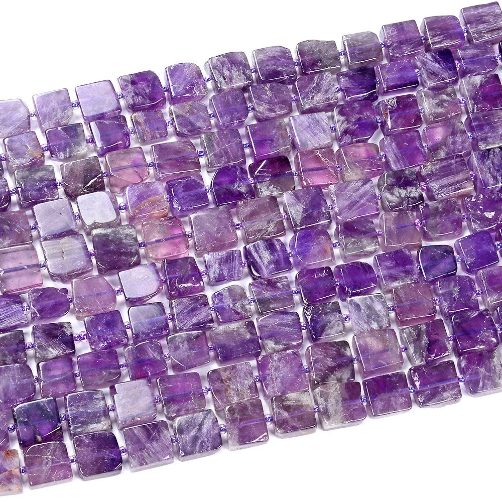 Natural Chevron Amethyst Gemstone Cube 9-11MM 10-13MM 11-15MM Loose ...