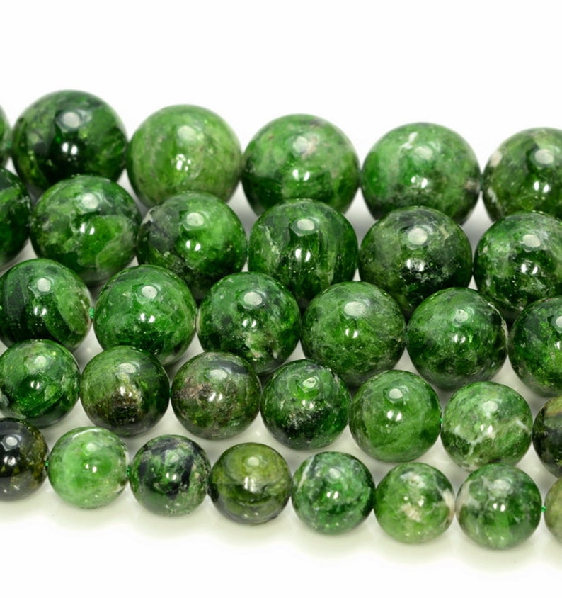 Genuine Natural Chrome Diopside Gemstone Grade A Green 7mm 8mm 9mm 10mm ...
