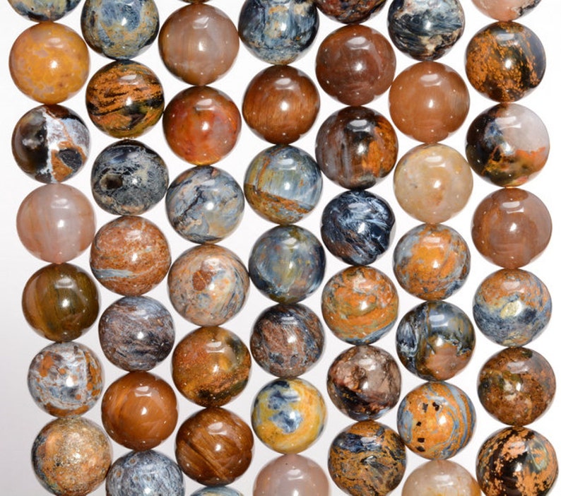 Blue Brown African Pietersite Gemstone Grade AA Round 7mm 9mm 10mm 12mm ...