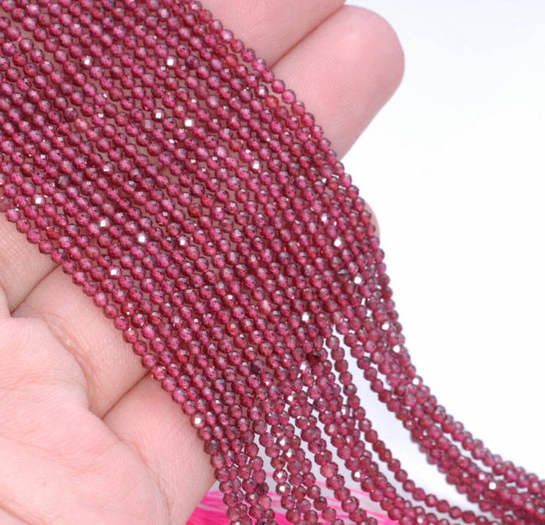 2mm Red Garnet Gemstone Grade AAA Micro Faceted Fine Round 2mm Loose ...
