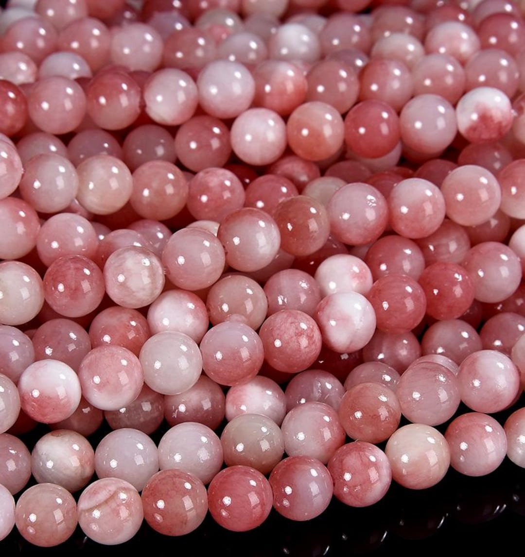 Candy Pink Jade Gemstone Round 4MM 6MM 8MM 10MM Loose Beads BULK LOT 1 ...