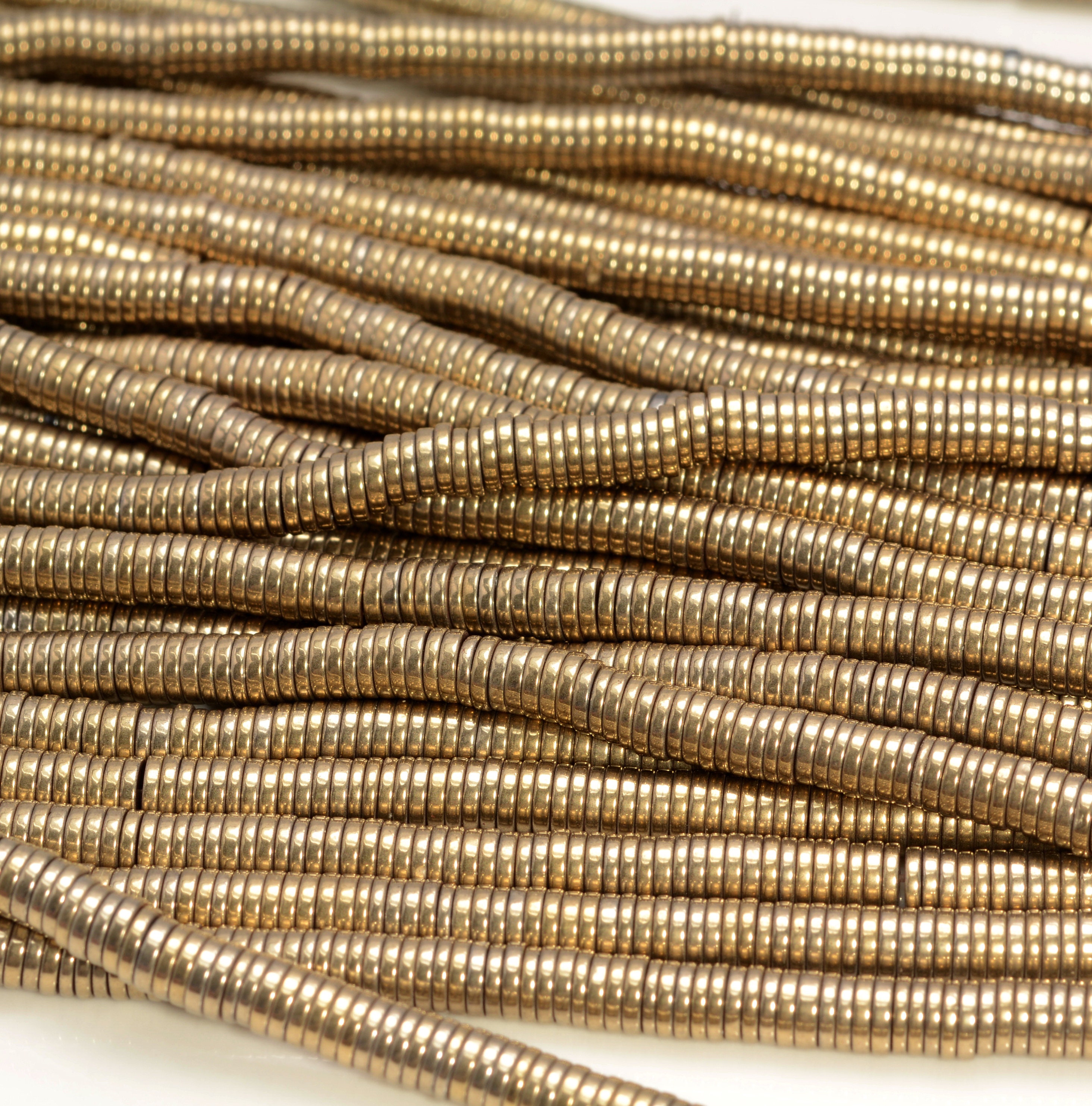 4x1mm 18k Gold Hematite Gemstone Heishi Rondelle Slice 4x1mm - Etsy