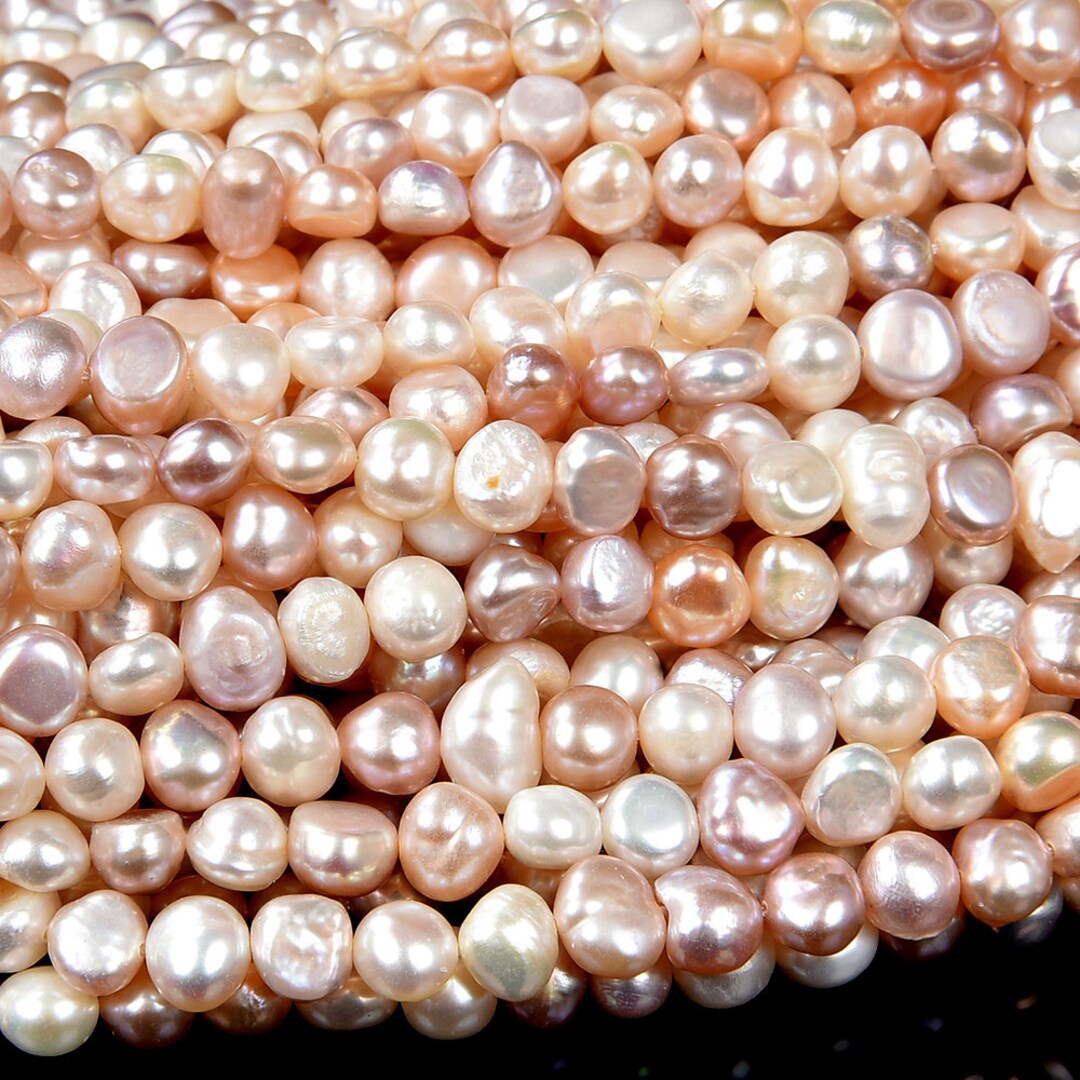 Natural Baroque Freshwater Ivory White Cream Pearl Gemstone Potato ...