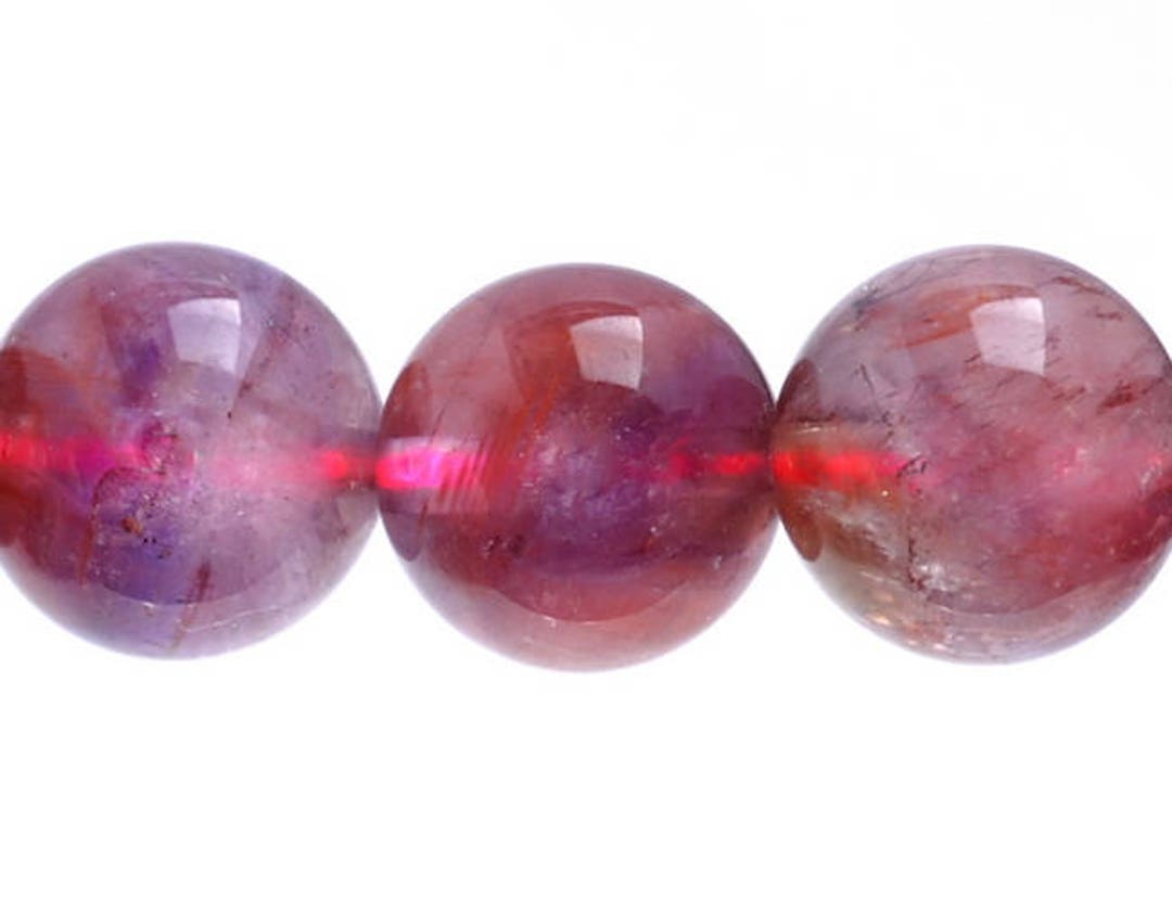 11mm Rare Auralite 23 Cacoxenite Grade AA Red Purple Pink Meditation ...