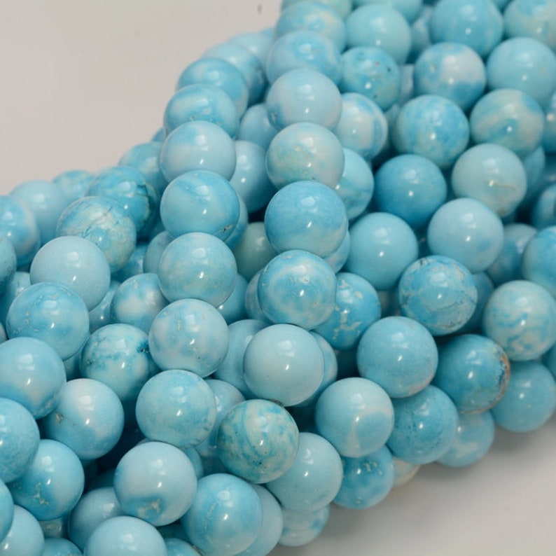 8mm Turquoise larimar Color Gemstone Round Loose - Etsy