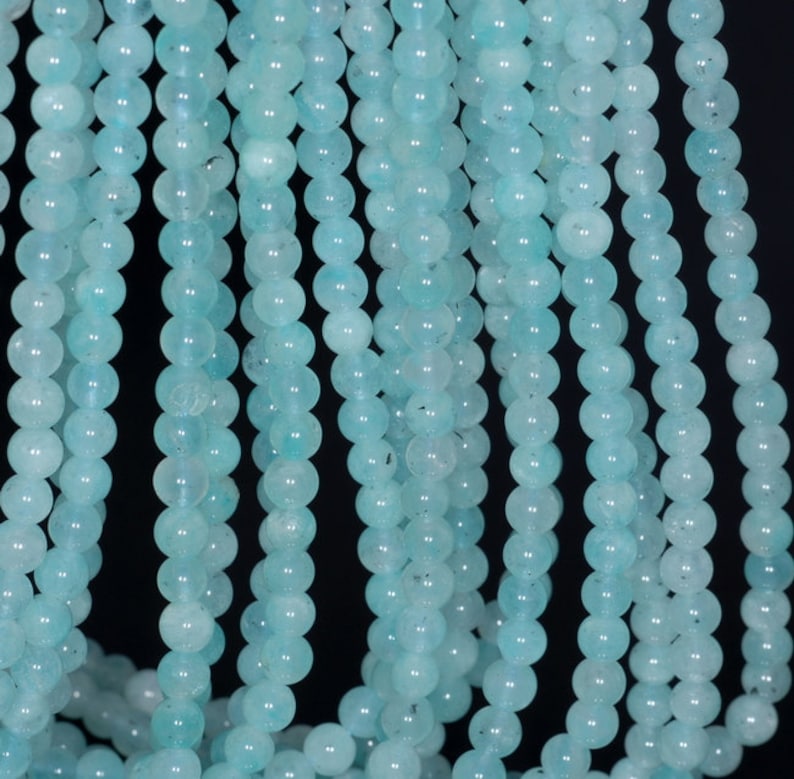 5-6mm Aqua Amazonite Gemstone Light Aqua Blue Grade AA Round - Etsy