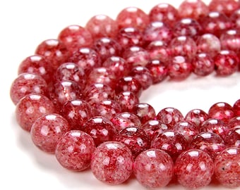 Natural Strawberry Quartz Gemstone Red Grade AAA Round 4MM 5MM 6MM 7MM Loose Beads D87 - Etsy