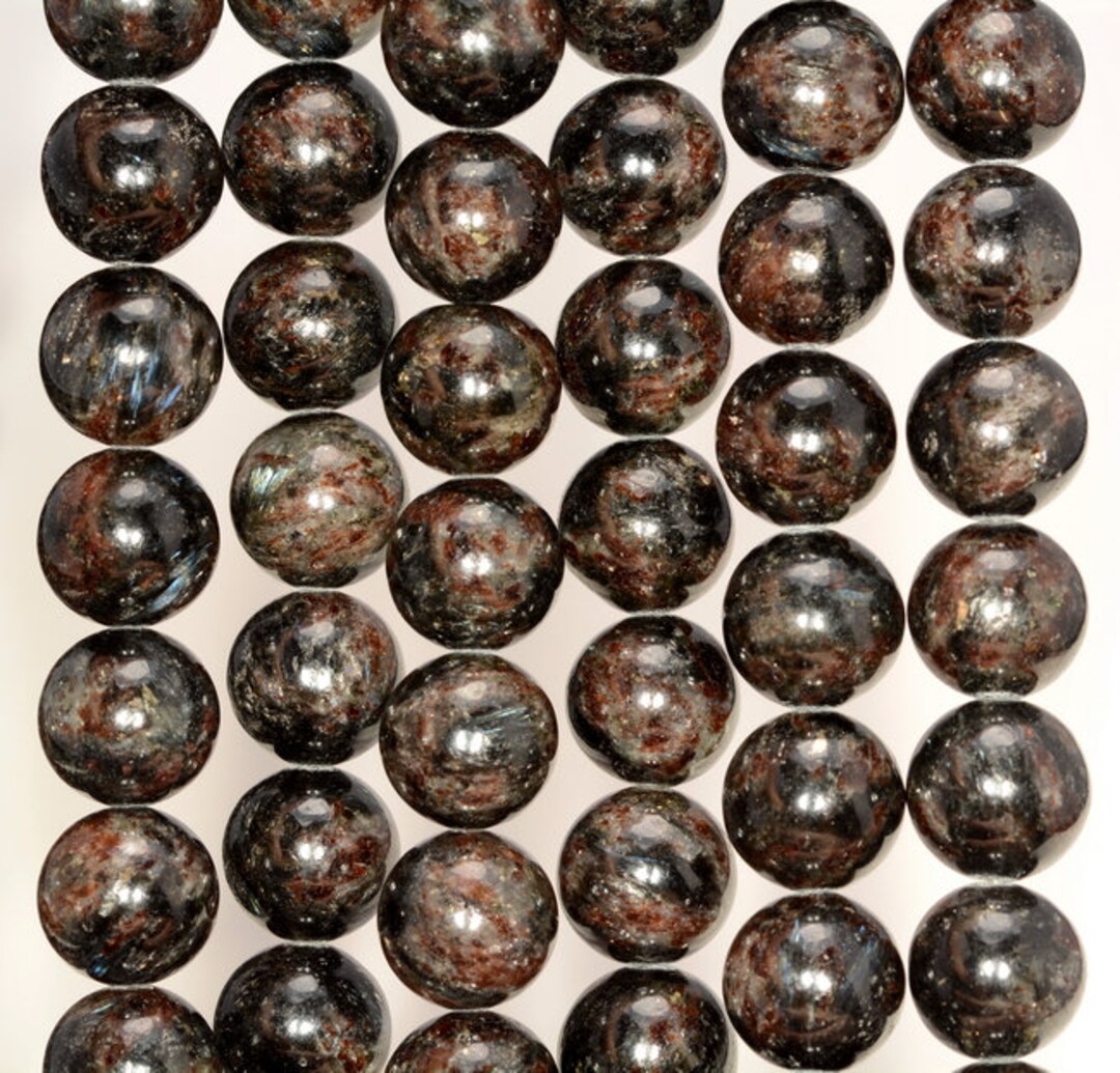 Genuine Natural Astrophyllite Gemstone Grade Aa Round 4mm 6mm Loose ...