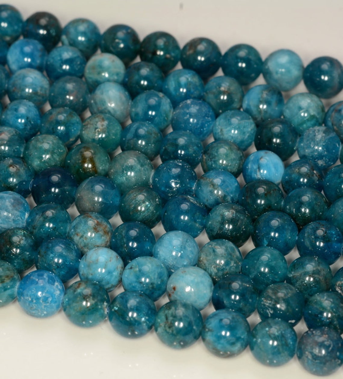 8MM Apatite Gemstone Grade AA Deep Blue Round 8MM Loose Beads 15.5 Inch ...