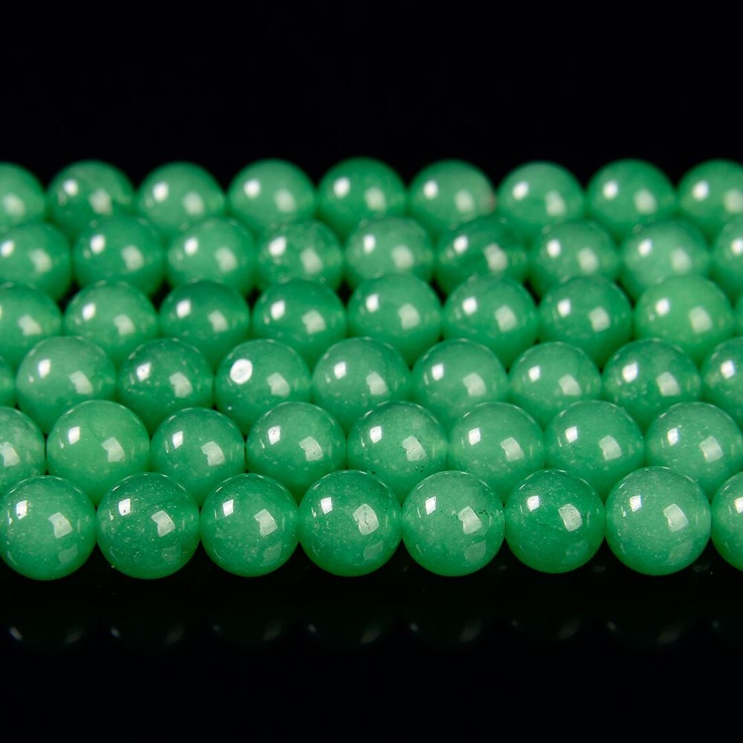 Aventurine Green Color Jade Gemstone 8MM Round Beads 14.5 Inch Full ...
