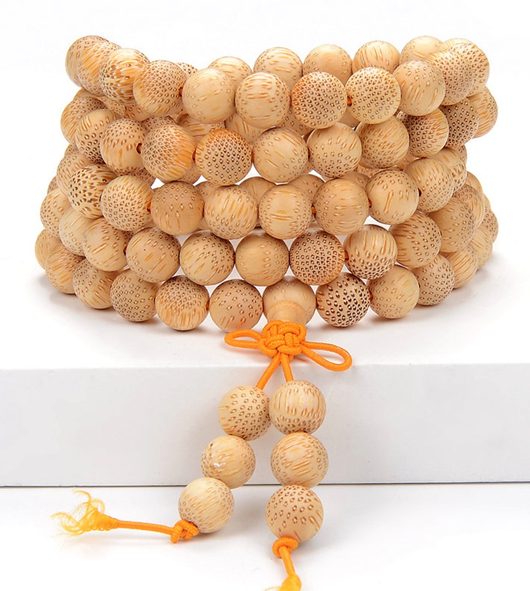 Natural Bamboo 6MM 8MM Round Prayer Buddha Mala Meditation Beads BULK ...