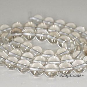 7mm Rock Crystal Gemstone Grade AA Round Loose Beads 7.5 Inch Half ...