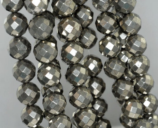 12mm Palazzo Iron Pyrite Gemstone Wide Faceted Round 12mm - Etsy