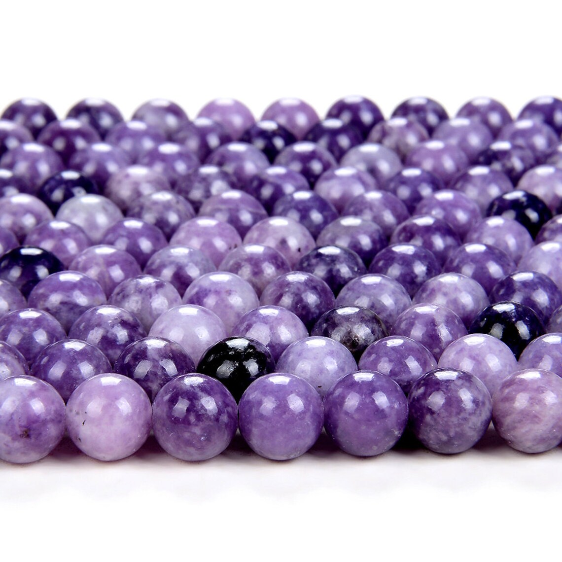 Natural Violet Purple Lepidolite Gemstone Round 4MM 6MM 8MM 10MM Loose ...