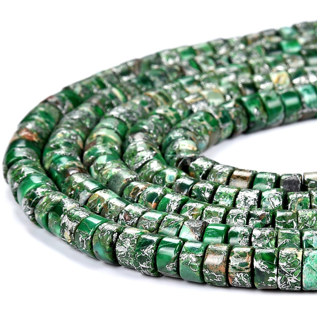Green Silver Inclusion Sea Sediment Imperial Jasper Gemstone Grade AAA ...