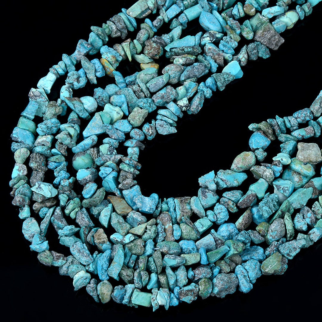 100% Genuine Natural Rough Blue Turquoise Gemstone 5-8MM Pebble Nugget ...