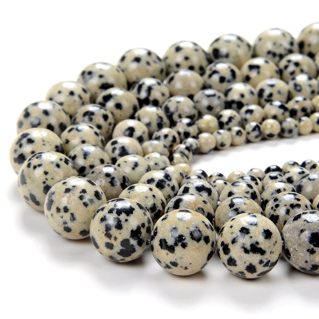 Genuine Natural Dalmation Jasper Gemstone Grade Aa Round 4mm 6mm 8mm ...