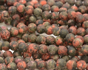 8MM Green Matte Jade Gemstone Round Loose Beads 15 Inch Full - Etsy