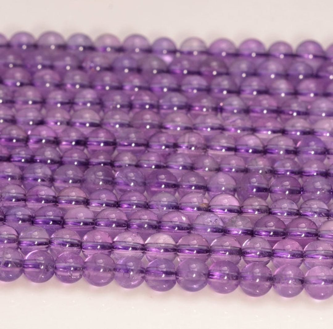 4mm Royal Amethyst Gemstone Purple Round 4mm Loose Beads 16 Inch Full ...