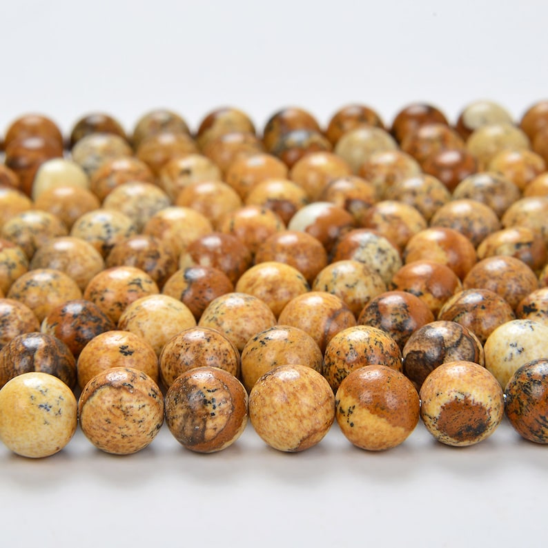 Genuine Natural Picture Jasper Gemstone Grade Aa Round 4mm 6mm 8mm 10mm ...