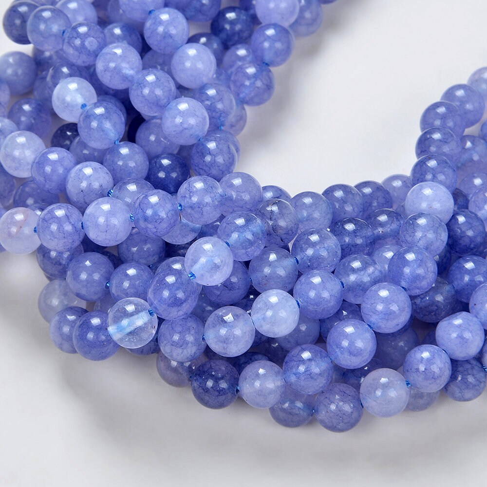 8mm Angel Stone Gemstone Aqua Blue Grade AA Round Loose Beads | Etsy