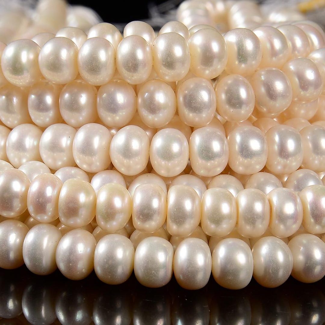 Natural Ivory White Baroque Freshwater Pearl Gemstone Grade AAA ...