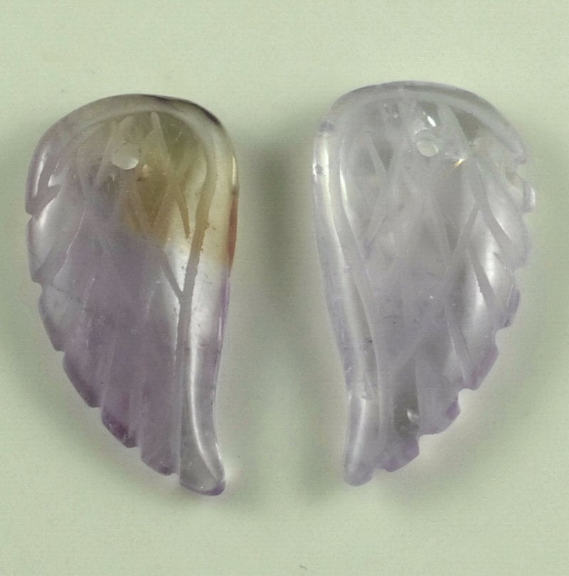 19X10MM Amethyst Gemstone Carved Angel Wing Beads BULK LOT 2,6,12,24,48 ...