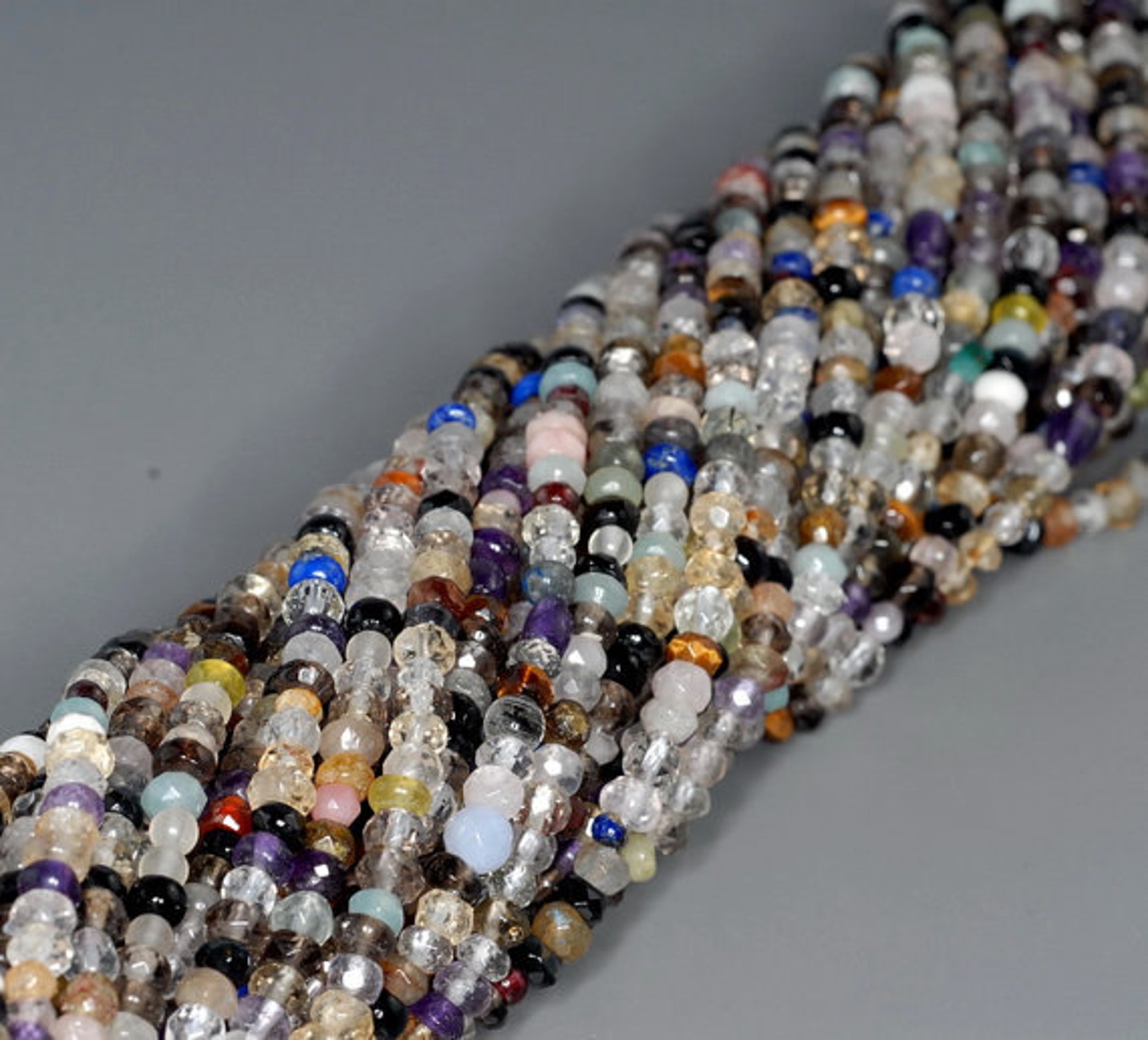 4x3-4x5mm Gala Mix Quartz Gemstone Smooth Faceted Rondelle - Etsy