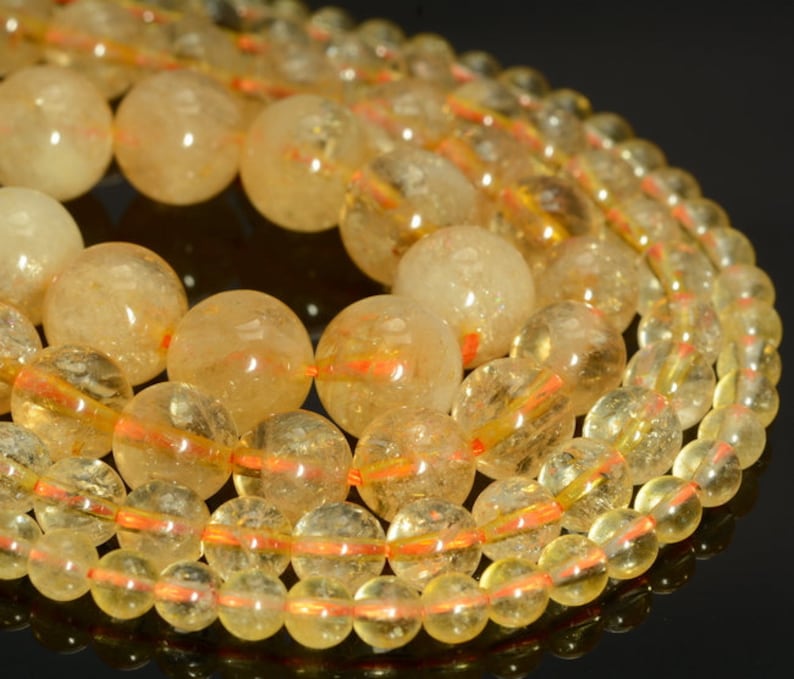Genuine Natural Citrine Gemstone Grade AA 4mm 6mm 8mm 10mm - Etsy
