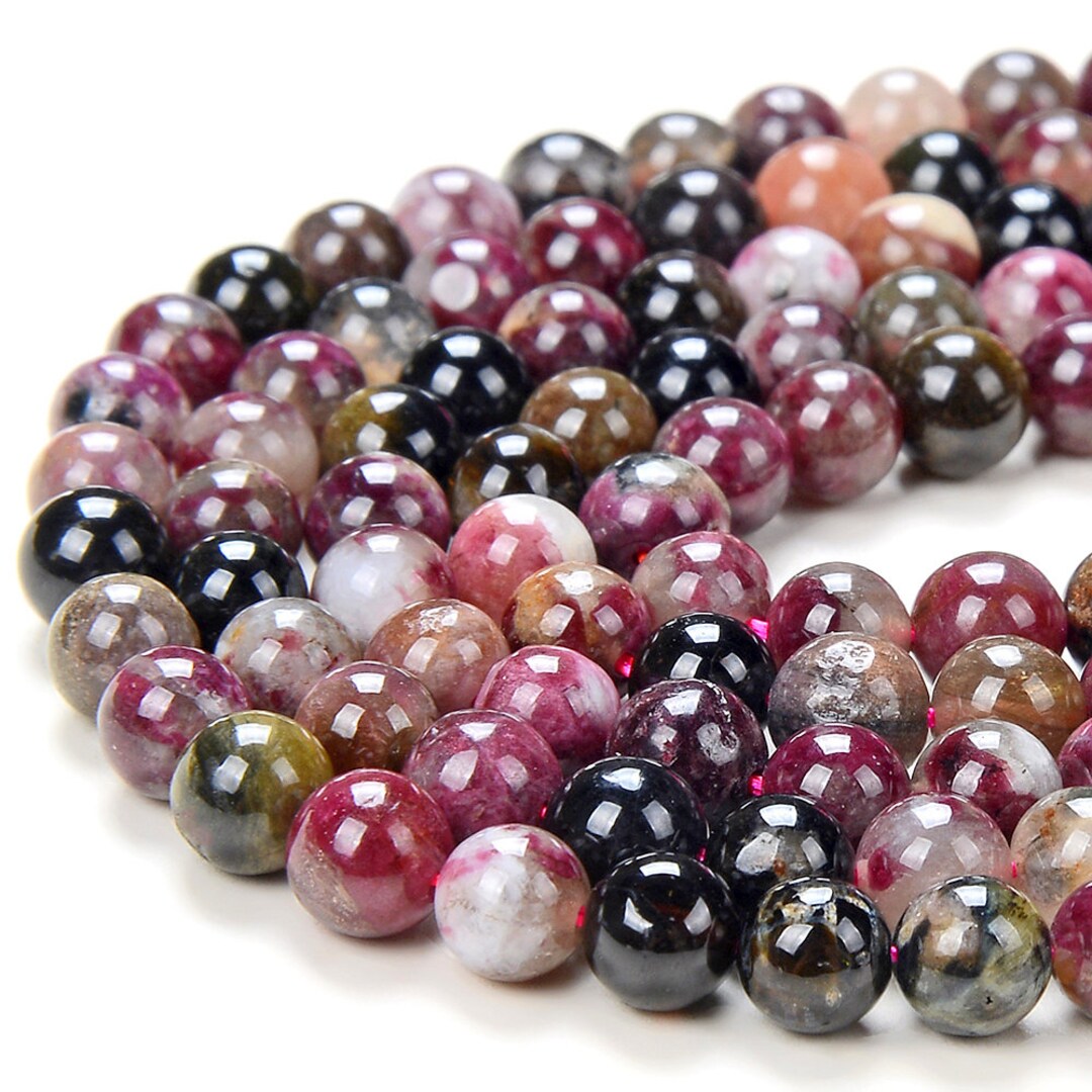 Natural Multi Color Tourmaline Gemstone Grade A Round 5MM 5-6MM Loose ...