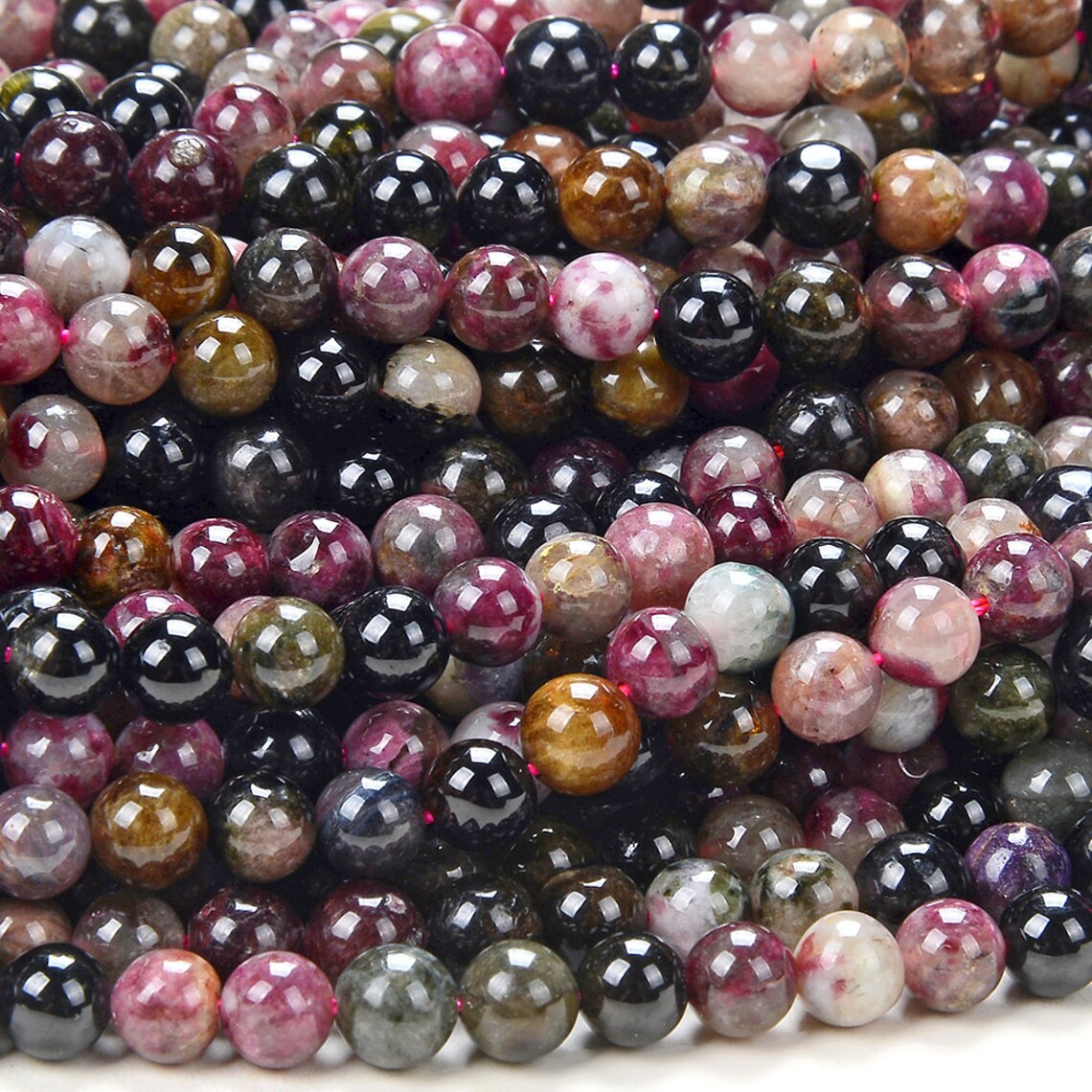 Natural Multi Color Tourmaline Gemstone Grade A Round 5MM 5-6MM Loose ...