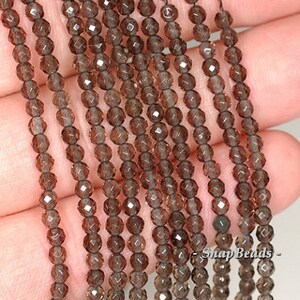 2mm Smoky Quartz Gemstone, Grade A, Brown, Faceted Round 2mm Loose ...