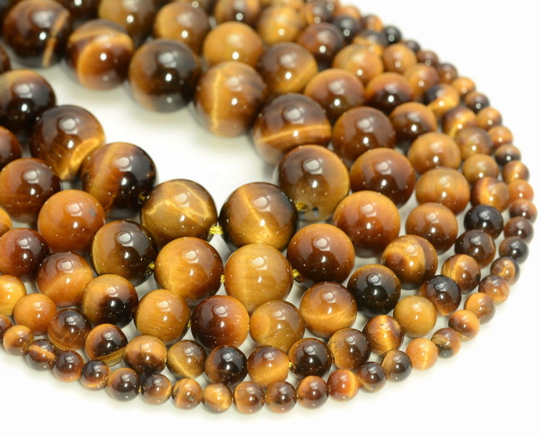 Yellow Tiger Eye Gemstone Grade AA 4mm 6mm 8mm 10mm 12mm Round Loose ...