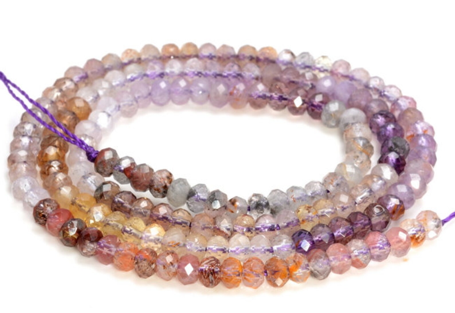 3x2mm Rare Auralite 23 Cacoxenite Purple Pink Red Quartz Micro Faceted ...