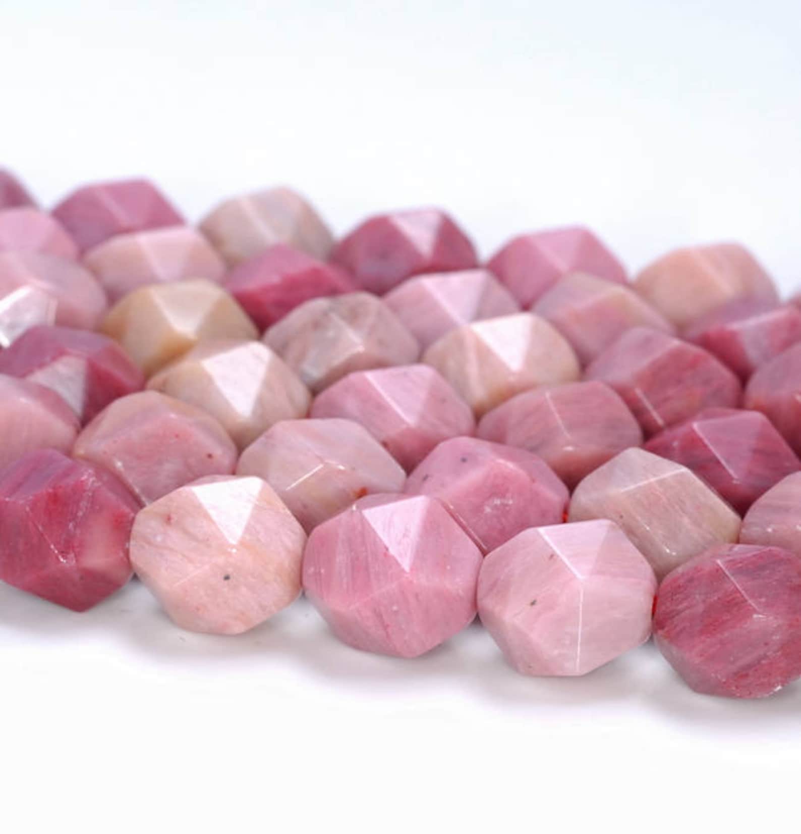 8MM Rhodonite Beads Pink Star Cut Faceted Grade AAA Genuine - Etsy