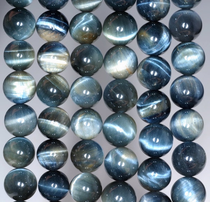 8mm Natural Blue Tiger Eye Gemstone Grade AA Hawk Eye Round - Etsy