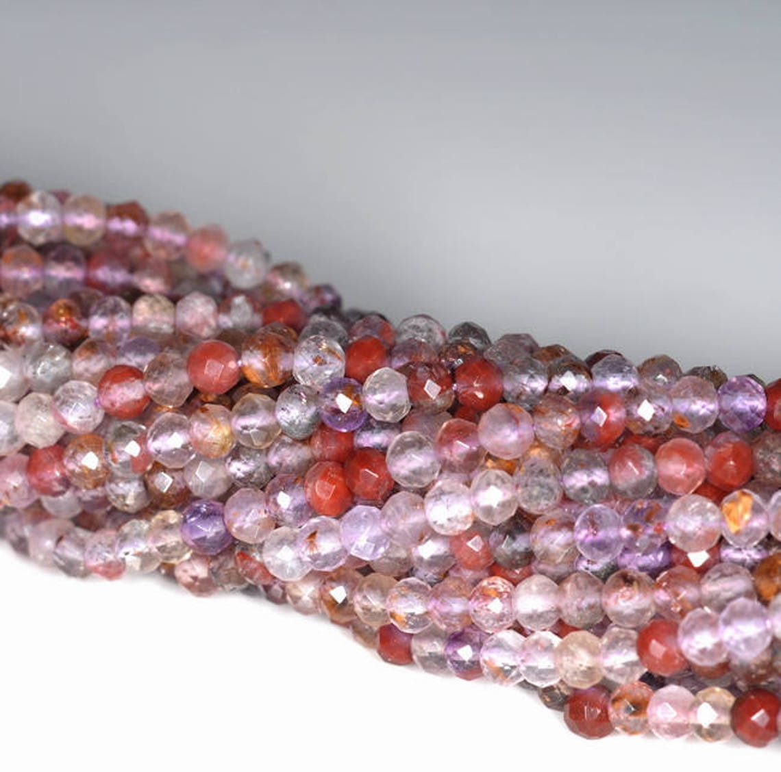 3mm Rare Auralite 23 Cacoxenite Grade AAA Purple Pink Red Quartz Micro ...