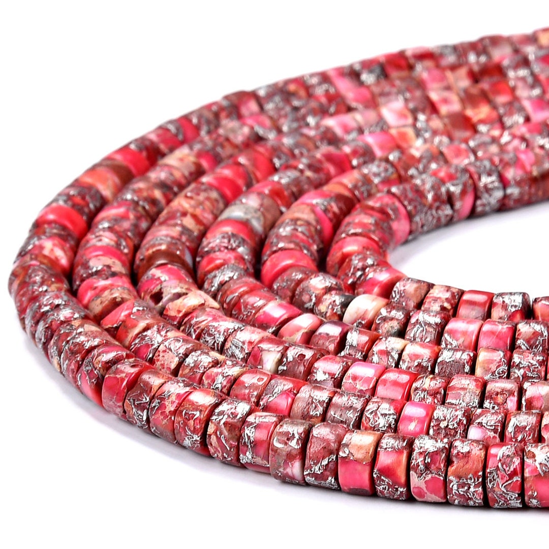 Red Silver Inclusion Sea Sediment Imperial Jasper Gemstone Grade AAA ...