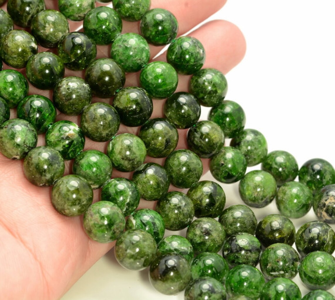 Genuine Natural Chrome Diopside Gemstone Grade A Green 7mm 8mm 9mm 10mm ...